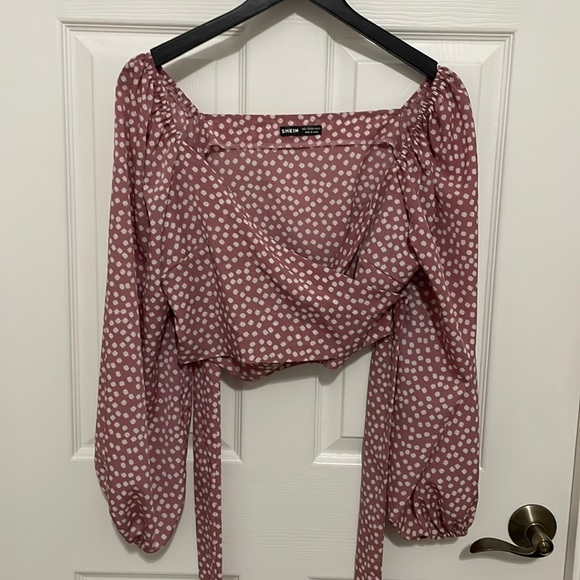Tops | Womens Pink Floral Wrap Top | Poshmark